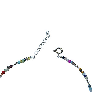 Handmade 925 Sterling Silver, Glass Beads Anklet for women, Length 9-10 inches, Adjustable Dainty Multi Color Beaded Bracelet, Beach Summer Jewelry, By MiYa Jewelry Creations