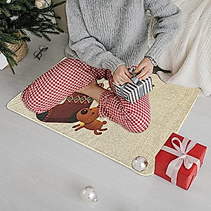 Christmas Kitchen Rug Sets - Anti Fatigue Christmas Kitchen Floor Mats Anti Fatigue Kitchen Rugs and Mats Rubber Back Washable Christmas Kitchen Mats Set 2 Piece 17''x29''+17''x47'' LISIBOOO