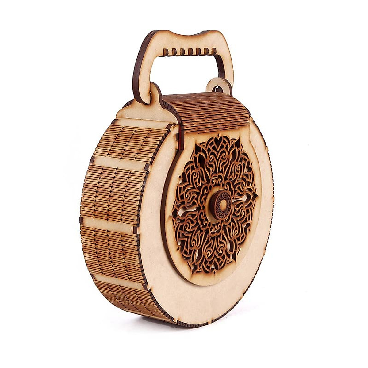 Krupsadhya Women's Handcrafted Wooden Light Weight Unique Purse Handbag By Krupasadhya (PURSE 376)