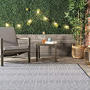 nuLOOM Paloma Abstract Geometric Indoor/Outdoor Area Rug, 4' x 6', Navy