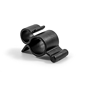 Camco Black Standard Awning Clip for Rope Light - Slides into Awning Roller Bar Channel to Create a Convenient Hook | Two Hanging Positions | Holds Party Lights, RV Lights, String Lights - (42708)