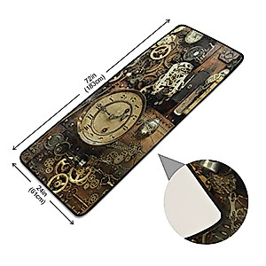 ALAZA Steampunk Ancient Gears Clock Vintage Collection Area Mat Rug Rugs for Living Room Bedroom Kitchen 2' x 6'
