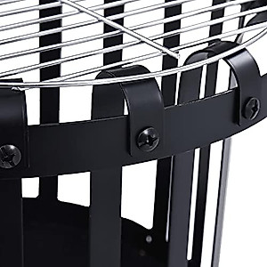 Firepit Grill Rack,Fire Pits for Outside,Bonfire Steel Fire Pit,Small Outdoor Fire Pit,Garden Fire Pit Basket, with BBQ Grill Steel 19"
