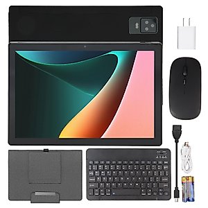 EBTOOLS 2 in 1 Tablet, 10.1in High Performance HD Screen Tablet with Clear Dual Speakers, 8MP Front Camera 16MP Rear Camera Large Battery Tablet with Keyboard (US Plug)