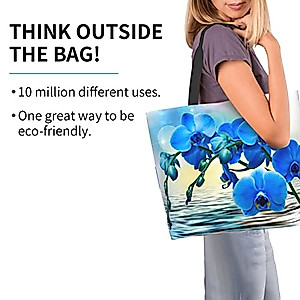 DHWUIASF Beautiful Orchid Printed Large Capacity Portable Tote Shoulder Bag, Suitable For Shopping