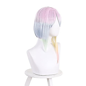Zuoou Cyberpunk Edgerunners Lucy Cosplay Wig Synthetic Hair Heat Resistant Role Play Hairs for Halloween Christmas Carnival Party