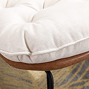 ZETZU Upholstered Rocking Chair Comfy Oversized Glider Rocker for Nursery and Bedroom Lounge Reading Napping, Beige Cushioned, 40D x 32.3W x 34.2H in