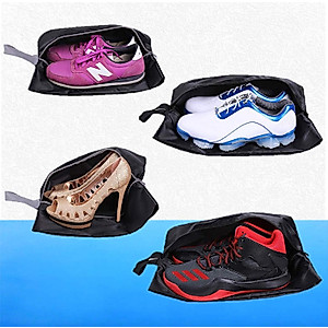 Lify Shoe Storage Organizer Bags Set, Waterproof Nylon Fabric with Sturdy Zipper for Traveling (6 Pack) (Navy Blue And Aqua Blue(Turquoise))