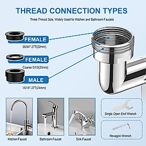 ST.THOMAS 1440°Swivel Faucet Extender,360° Swivel Robotic Arm Faucet Aerator,2 Sprayer Mode Kitchen Faucet Attachment Tap Head Replacement For Bathroom/Kitchen/Face/Kids Use