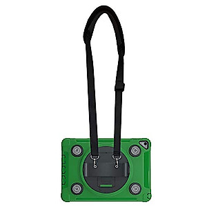 Magnetic Case for iPad 7/8/9 Gen - CTA Hard Kickstand Case with Magnetic Mounting Plates and Carry On Strap for iPad 7/8/9th Generation - Green