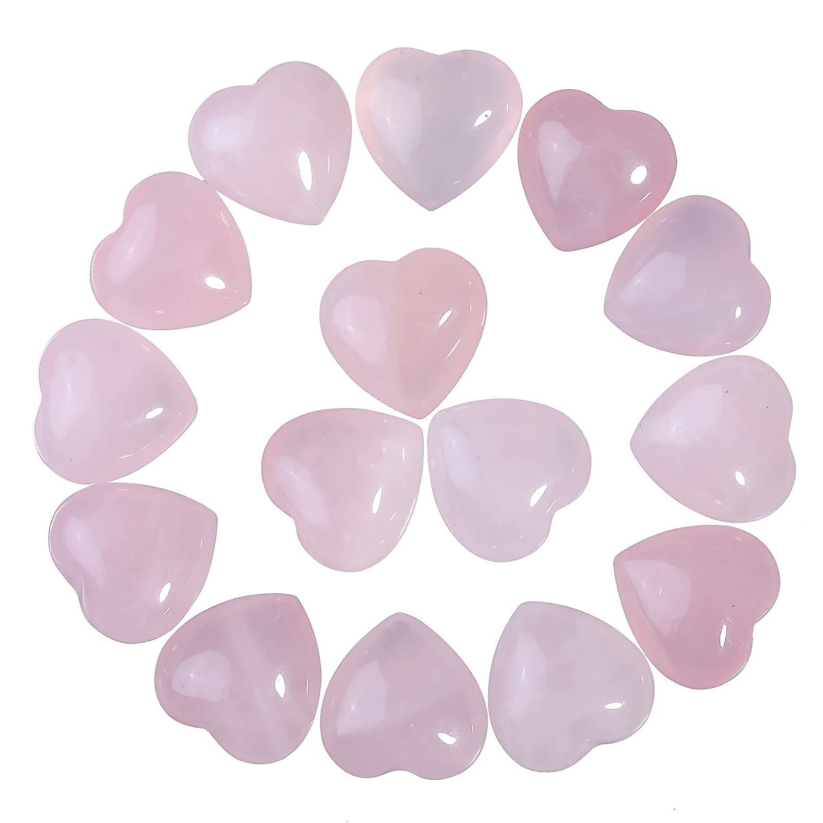 mookaitedecor Bundle - 2 Items: 7 PCS Indian Agate Crystal Polyhedral DND Dice Set & Pack of 15 Natural Rose Quartz Crystal Heart Love Stones Carved Palm Worry Stone for Home Decor