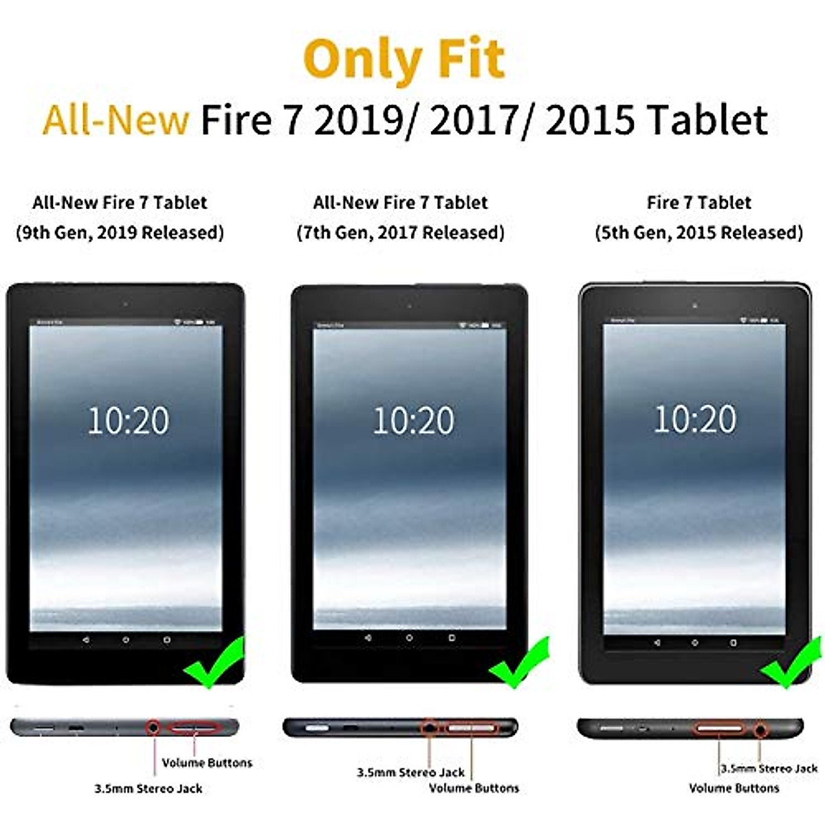 YOYOYX Case for Amazon Kindle Fire 7 Tablet 9th/7th Generation 2019/2017 Release, Slim Protective Case PU Leather Folding Stand Shell Shockproof TPU Back Cover, Book Lover Quotes