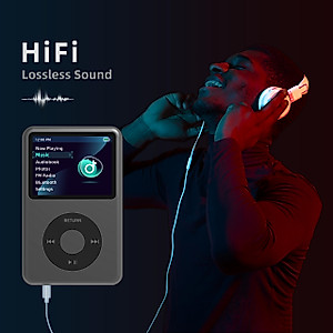 128G Innioasis Mp3 Player with Bluetooth, 2.4" Portable Mini HiFi Sound Bluetooth Walkman Digital Music Player with FM Radio Long Batter Life for Kids (Grey)