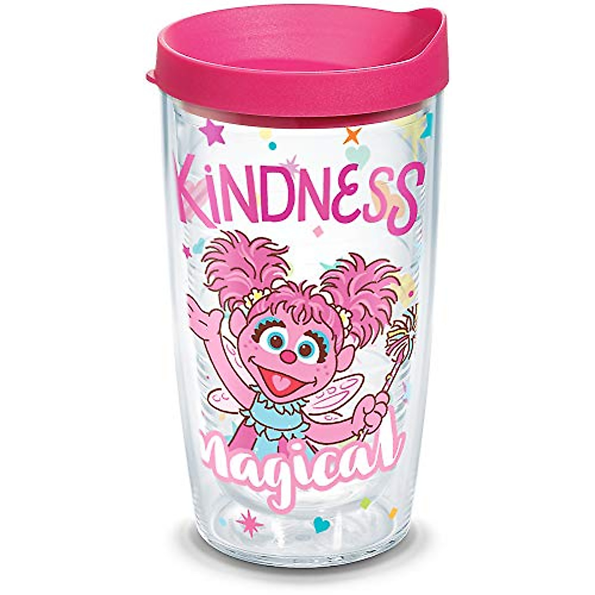 Tervis Sesame Street Made in USA Double Walled Insulated Tumbler Travel Cup Keeps Drinks Cold & Hot, 16oz, Abby Cadabby Kindness