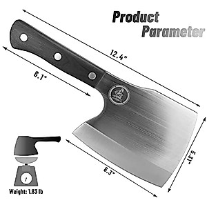Kitory Super Heavy Duty Meat Cleaver eapecially for big bone and frozen meat - bone breaker - butcher kitchen axe knife - K5S
