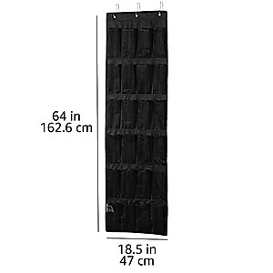 Amazon Basics Over the Door Organizer with 24 Pockets - Black