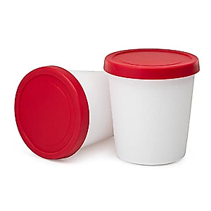 ChefWave Elado 2 Qt Automatic Frozen Yogurt, Sorbet, Gelato, Ice Cream Maker Includes 2 Pack Reusable Freezer Storage Containers 1 Qt Capacity, Recipe Book, LCD Digital Display, Adjustable Churn Time