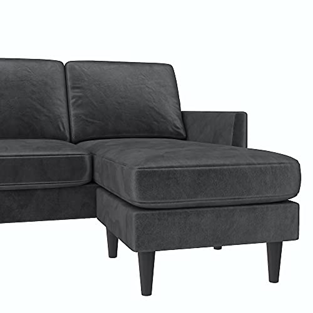 Mr. Kate Winston Reversible Sofa Sectional, Dark Gray Velvet