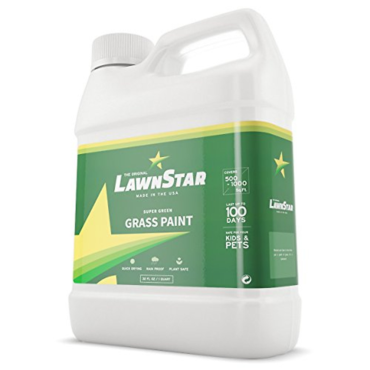Grass Paint Concentrate (500-1,000 sq ft) - for Dormant, Patchy or Faded Lawn - Lush Green Turf Colorant (32 fl oz)