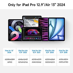 HOU for IPad Pro 12.9 Keyboard Case: Magnetic Floating Magic Keyboard for iPad Pro 12.9 inch(6th, 5th, 4th and 3rd Gen), Precision Multi-Touch Trackpad,Bluetooth Wireless Backlit