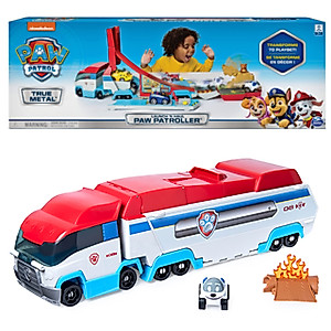 Paw Patrol, True Metal Classic Gift Pack of 6 Collectible DIE-CAST Vehicles, 1: 55 Scale, Launch’N Haul Paw Patroller, Transforming 2-in-1 Track Set for True Metal Die-Cast Vehicles