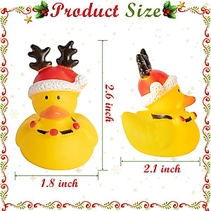 Haooryx 20Pcs Christmas Rubber Duckies Toys, Fancy Novelty Christmas Ducks Party Decorations for Kids Classroom Prizes Ducky Birthday Gift Xmas Winter Holiday Party Favors Goodie Bag Fillers