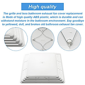 S97013576 Bathroom Fan Cover Grille for Broan NuTone Bathroom Fan, Replacement 676 684 684NT 2684F 576 Exhaust Fan Cover Bathroom Vent Covers