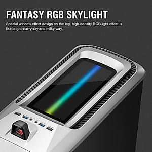 Segotep M600 Mid-Tower ATX Gaming PC Case w/Fantasy ARGB Skylight & ARGB Front Panel, Separate Magnetic Power Switch, USB 3.0 Tempered Glass Phantom Black Computer Case