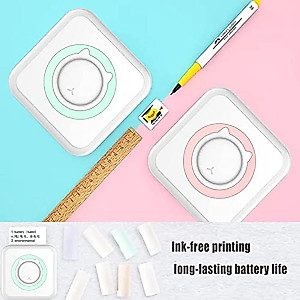 InstaProud - Portable Sticker Printer, Mini Portable Printer, Portable Photo Sticker Printer, Portable Label Sticker Printer (pink)