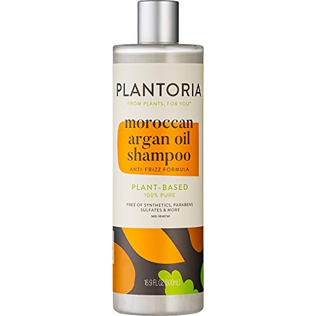 Plantoria Moroccan Argan Oil Shampoo | Plant Based Pure Vegan Organic Anti Dandruff & Frizz Hair Products for Women, Men, Teens, Kids | Natural Hair Shampoo With Coconut, Argan, Jojoba, Vitamin E
