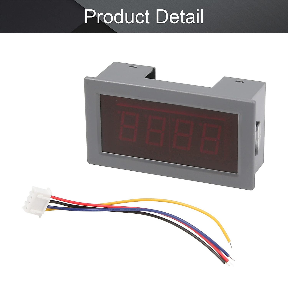 Fielect Digital DC Voltmeter Panel DC 0-600V LED Digital Volt Voltmeter Panel DC Voltmeter, 4 1/2 Digit
