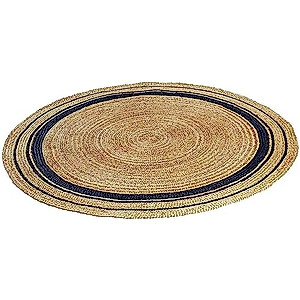 GlobusArt Hand Woven Round Jute Area Rug Braided Round Rugs for Boho Home Decor Living Room and Kitchen Floor Decoration Natural Eco Friendly Area Rug for Farmhouse.…