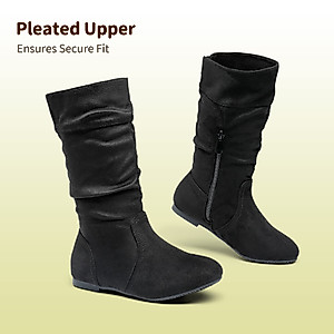 DREAM PAIRS Little Kid BLVD-K Black Girl's Knee High Boots Size 2 M US Little Kid