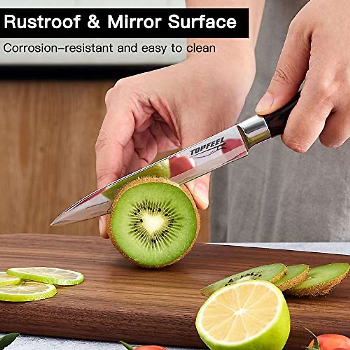 Professional Chef Knife Set High Carbon Stainless Steel Sharp Kitchen Knife Set 3 PCS, Japanese Cooking Knife with Sheath, Knives Set for Kitchen with Ergonomic Wood Handle and Gift Box