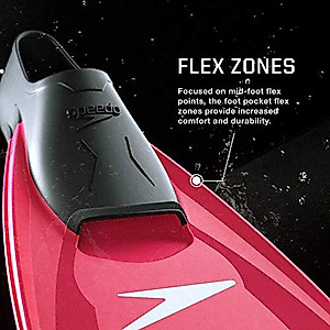 Speedo unisex adult Swim Training Switchblade Fin, Black/Red, XXL - Men s Shoe size 13-14 Women Shoe 14-15 US