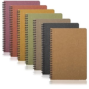 Rocutus Spiral Notebook,8 Pack Spiral Notebooks Small Notebooks Spiral Bound Notebooks Study Book College Notebooks, Subject Notebooks Planner Notebooks (8.2" x 5.5")