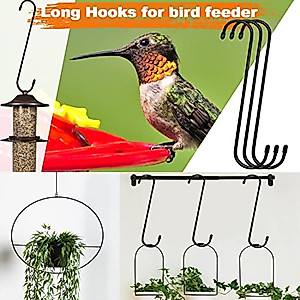 RUIBOLU Plant Hooks for Hanging, 6 Pack 10 inch Large S Hooks Heavy Duty Long for Hangers Plant Extension Hooks for Tree Branch, Utensils,Flower Basket, Garden, Patio, Indoor Outdoor Uses