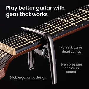 Performance Guitar Capo for Acoustic Guitars and Electric Guitars - Built to Last, no Fret Buzz, Perform with this Stylish Capo for Guitars with Confidence