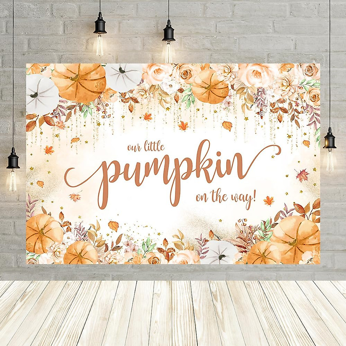 Aprophic Pumpkin Baby Shower Backdrop Fall Baby Shower Decorations Banner Our Little Pumpkin is On The Way Thanksgiving Baby Shower Background Photo Booth Studio 7x5ft