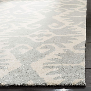 SAFAVIEH Wyndham Collection Area Rug - 8' x 10', Grey & Ivory, Handmade Modern Wool, Ideal for High Traffic Areas in Living Room, Bedroom (WYD323G)