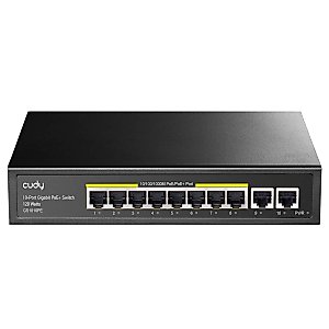Cudy 8 Port Gigabit PoE Switch, 120 Watts PoE Budget, 8 10/100/1000Mbps PoE+ Ports, 2 Gigabit Uplink Ports , 802.3at, 802.3af, 1/2 (+), 3/6 (-), Fanless, Plug and Play, GS1010PE