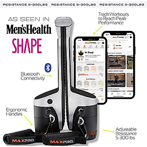 MAXPRO: Portable Smart Cable Gym | As Seen on Shark Tank | All-in-One Machine with Bluetooth and Free APP | Exercise Anywhere - Outdoors, Camping, Travel | 5-300lbs Resistance | Sport Orange