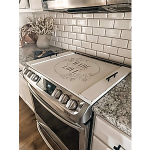 Josephine Thomas Home Noodle Board Made With Love Flat Style - Stove Cover - Cooktop Cover