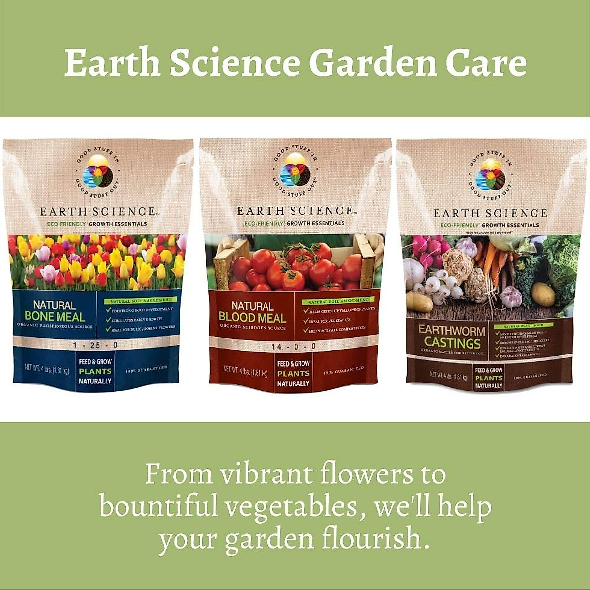 Earth Science – Natural Blood Meal Plant Food – Feed & Grow Plants Naturally – Activate Compost Piles – Vibrant Color –More Blooms and Bigger Harvests 4lb