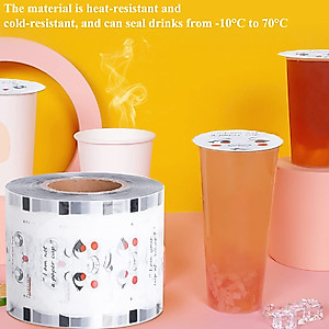 JIAWANSHUN Cup Sealer Film 95 mm (3.74'') Tea Cup Sealing Film for PP Cups/Paper Cup