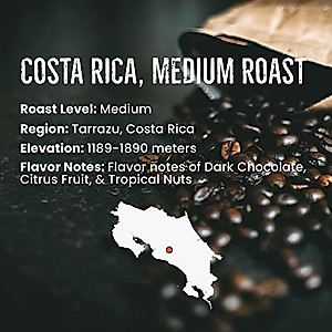 Mt. Comfort Coffee Costa Rica Medium Roast, 2.5 lb Bag - Sourced From Local, Costa Rican Coffee Farms - Roasted Whole Bean