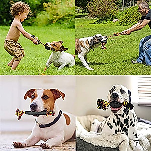 Yipetor Durable Dog Chew Toys 6 Pack, Cotton Rope Rubber Balls Chew Toy, Indestructible, Convex Design for Puppy Small Medium Large Dogs, Tug of War, Fetching, Puppy Teething Toy for Boredom, Gift