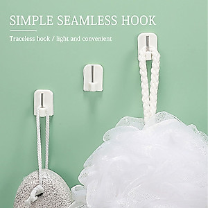 MultiValue Adhesive Hooks, 30 PCS Mini Self Adhesive Over The Door Hooks Wall Mounting Telescopic Rod Hooks Wall Hooks for Hanging Rope Curtain Rod Holder Curtain Hooks for Rod Towel Key (White)