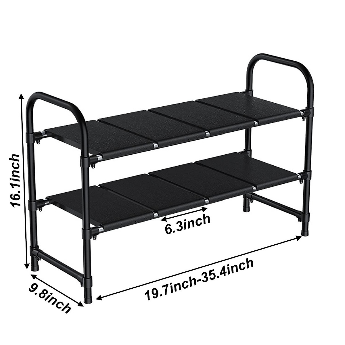 Under Sink Organizer, NEWRAIN 2-Tier Expandable Cabinet Shelf Organizer with Removable Panels, Multi-Use for Under Kitchen Bathroom Sink Organizers and Storage
