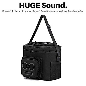 SUPER REAL The #1 Cooler with Speakers on Amazon. 20-Watt Bluetooth Speakers for Parties/Festivals/Boat/Beach. Rechargeable, Works with iPhone & Android (Black, 2023 Edition)